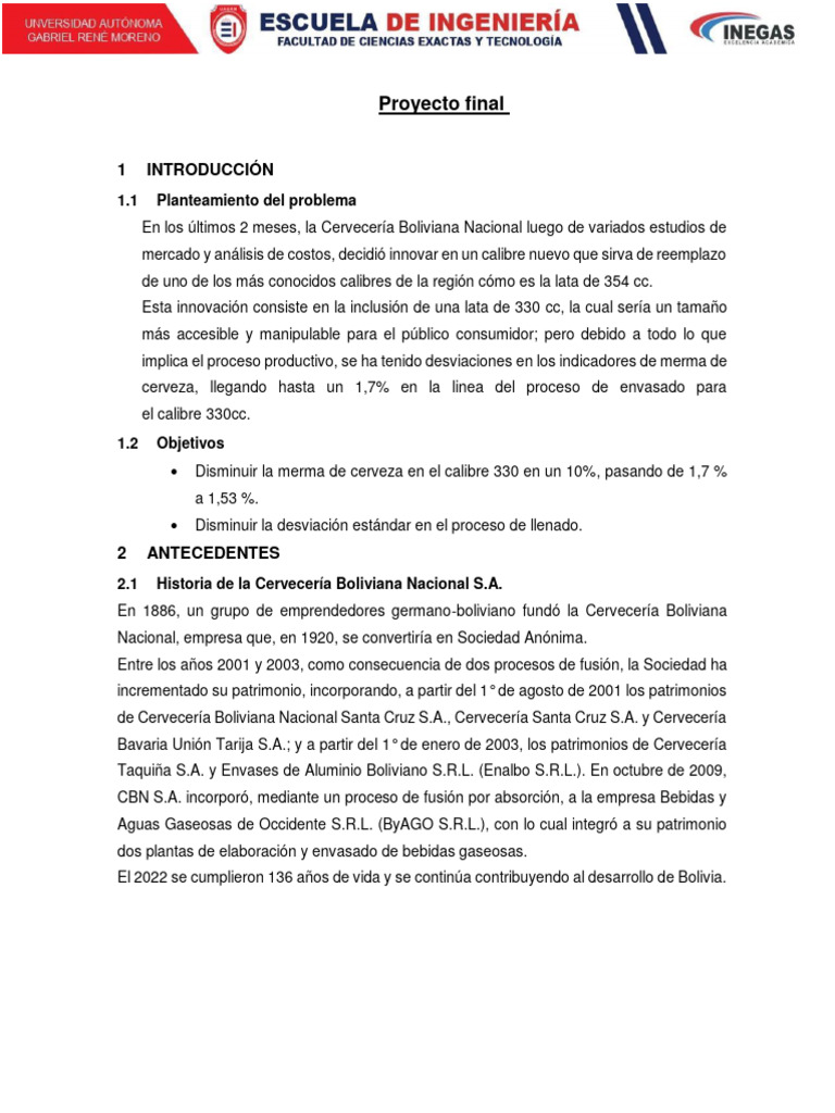 Ejemplo Proyecto Final | PDF | Bolivia