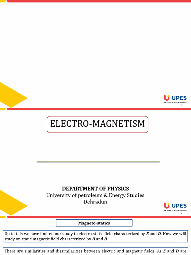 Emt - Magnetostatics - Unit Ii | PDF | Electromagnetic Induction | Magnetic Field