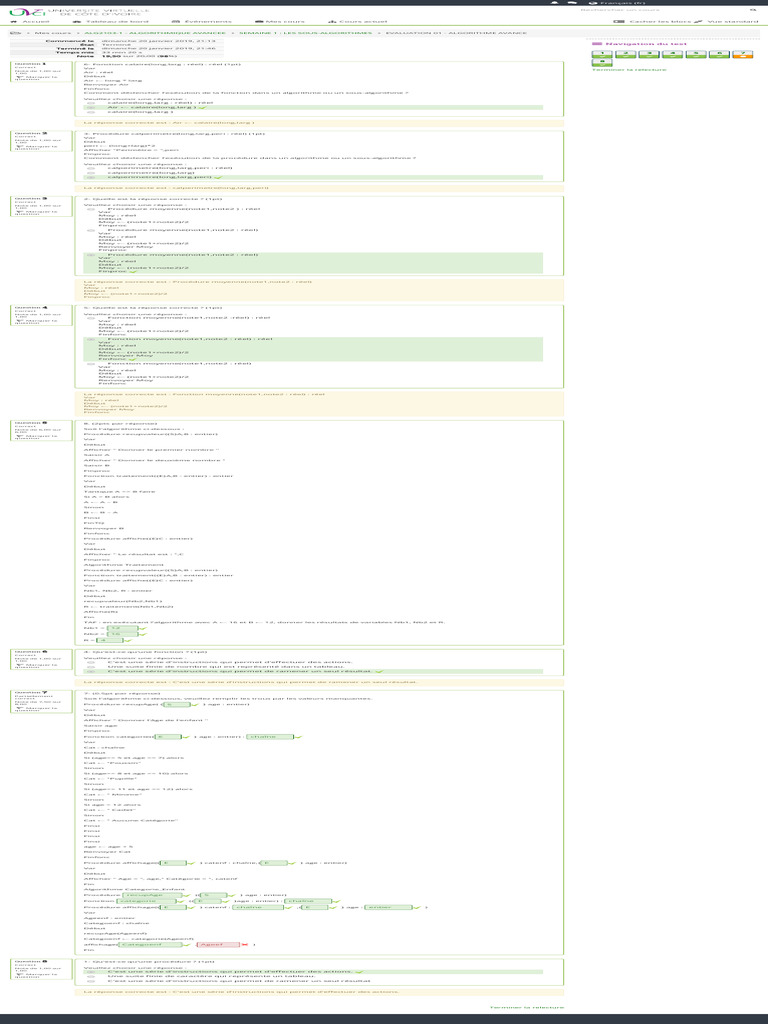 Evaluation 01 - Algorithme Avance | PDF | Informatique | Programmation informatique