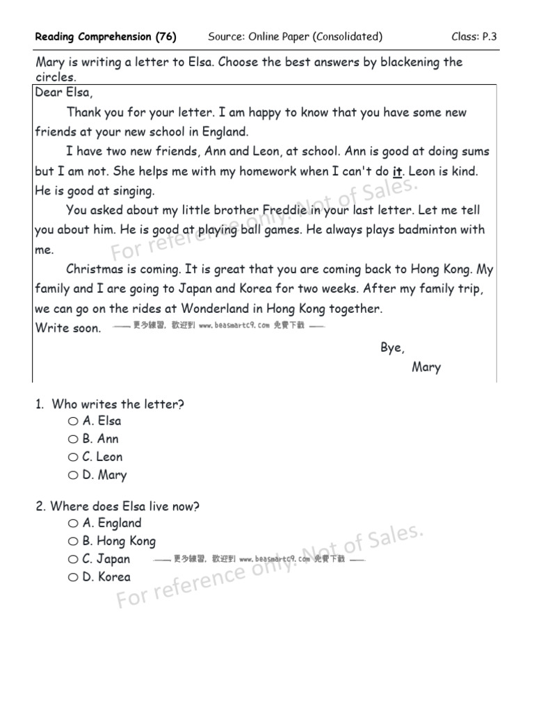 76-81 P3 Reading Comprehension | PDF | Cuisine | Foods