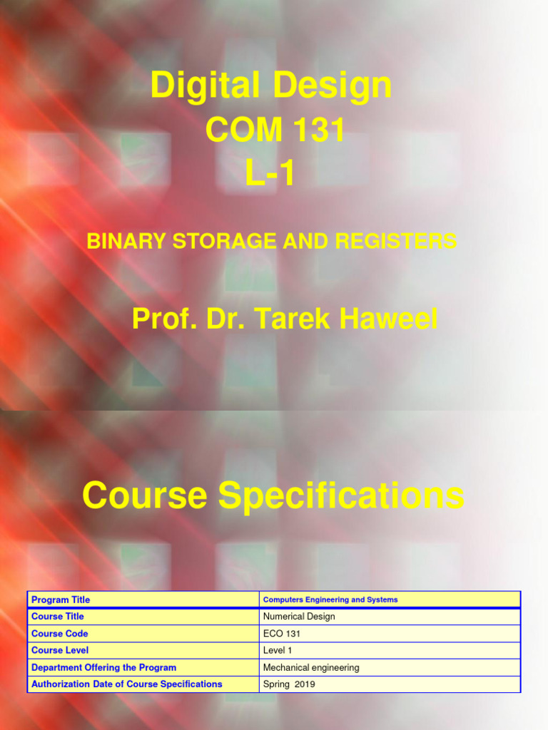 Digtal Design Lec 1 Pdf Hardware Description Language Computer Data Storage