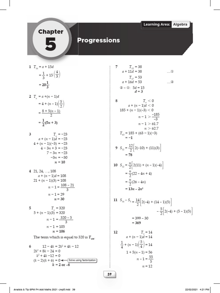 Analysis SPM F4 Add Maths-C5 | PDF | Area | Elementary Geometry