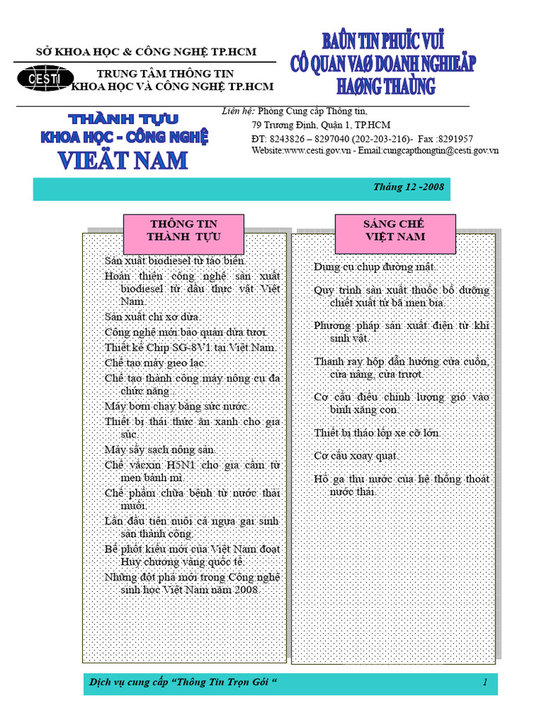 Ban Tin VN Thang 12-2008 | PDF