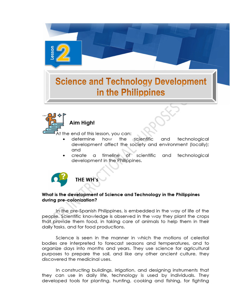 GEC-103 LESSON 2 Science and Technology Development in The Philippines | PDF | Philippines | Science