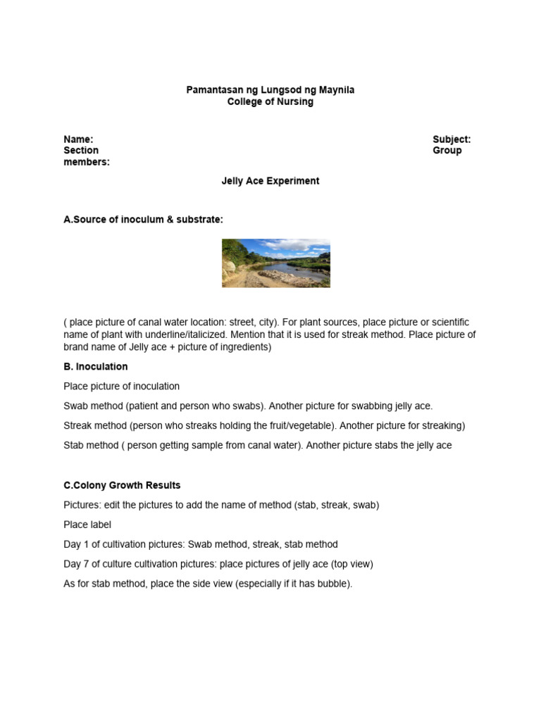 Format of Lab Reports | PDF | Microorganism | Growth Medium