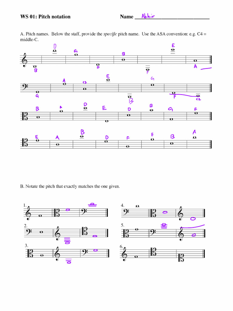 Ws01-Pitch Notation | PDF