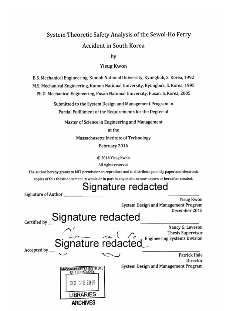 3ignature Reda Cted: Signature Redacted | PDF | System | Control Theory