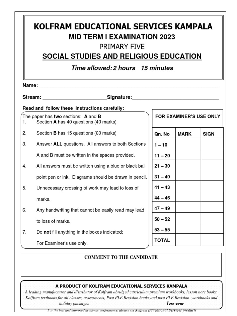 Kolfram p5 SST Midterm Set 1 2023 | PDF | Jesus