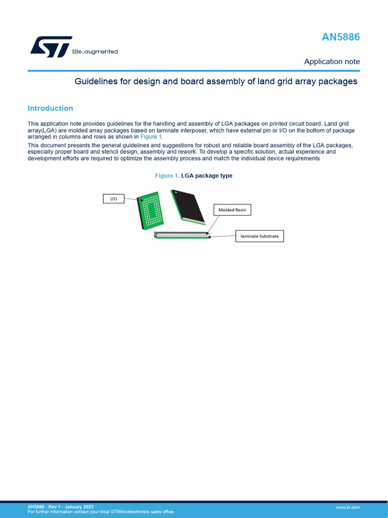 Guidelines For Design and Board Assembly of Land Grid Array Packages ...