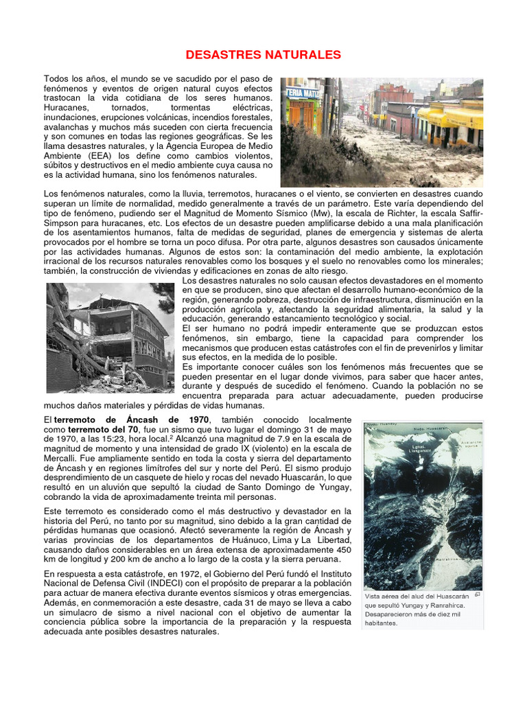 Desastres Naturales | PDF | Desastres naturales | Entorno natural