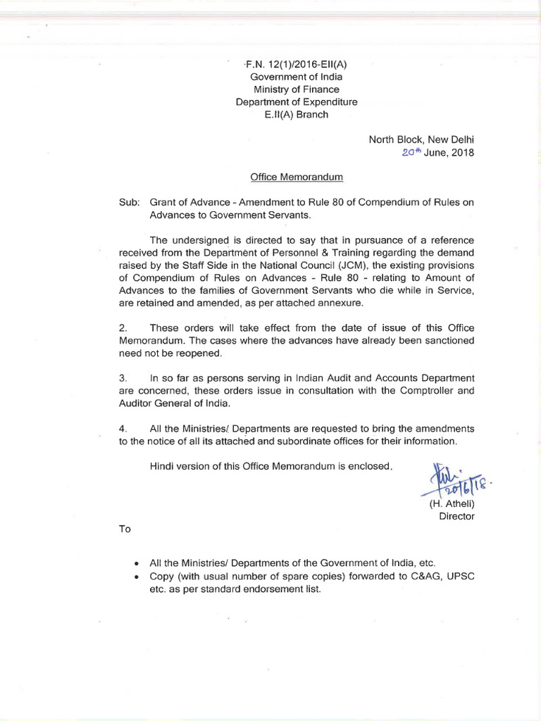 Grant of Advance - Amendment To Rule 80 - 2 | PDF