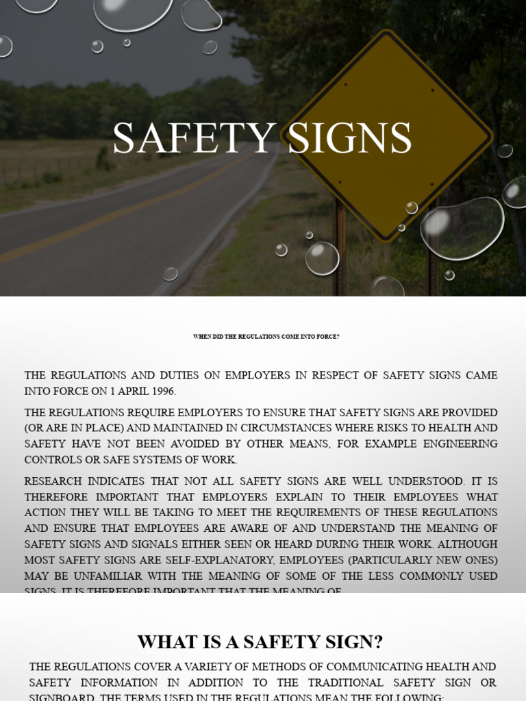 Safety Signs Ppt-1 | PDF | Safety