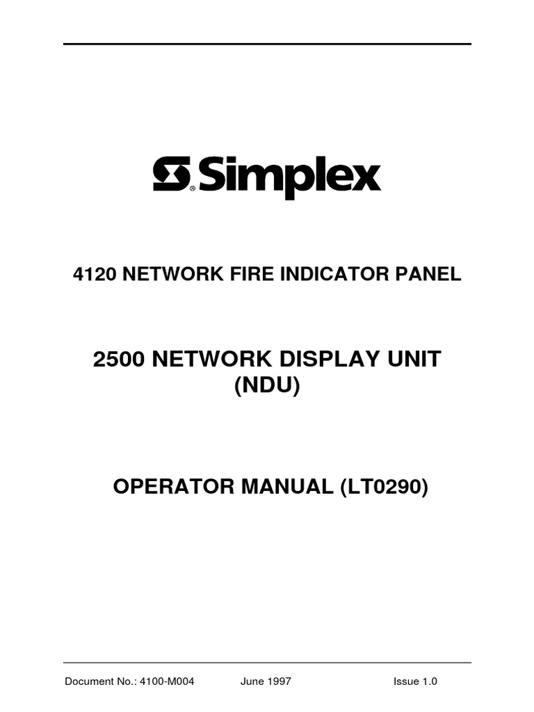Simplex 4120 Network Fire Indicator Panel | PDF | Computer Network ...