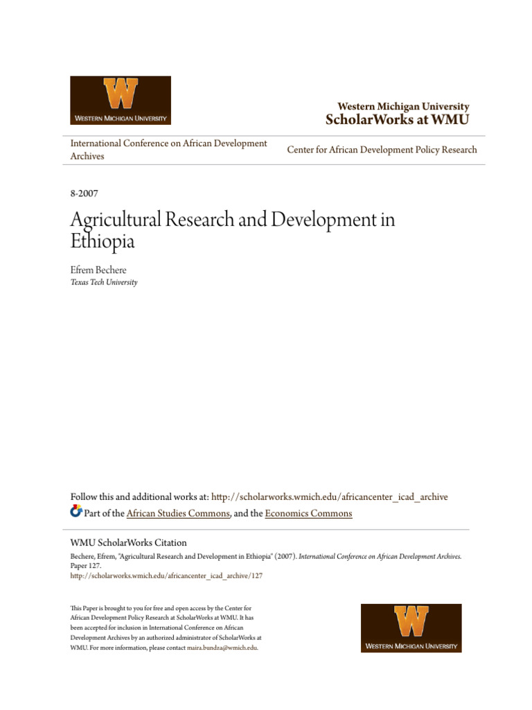 Agricultural Research in Ethiopia | PDF | Ethiopia | Fertilizer