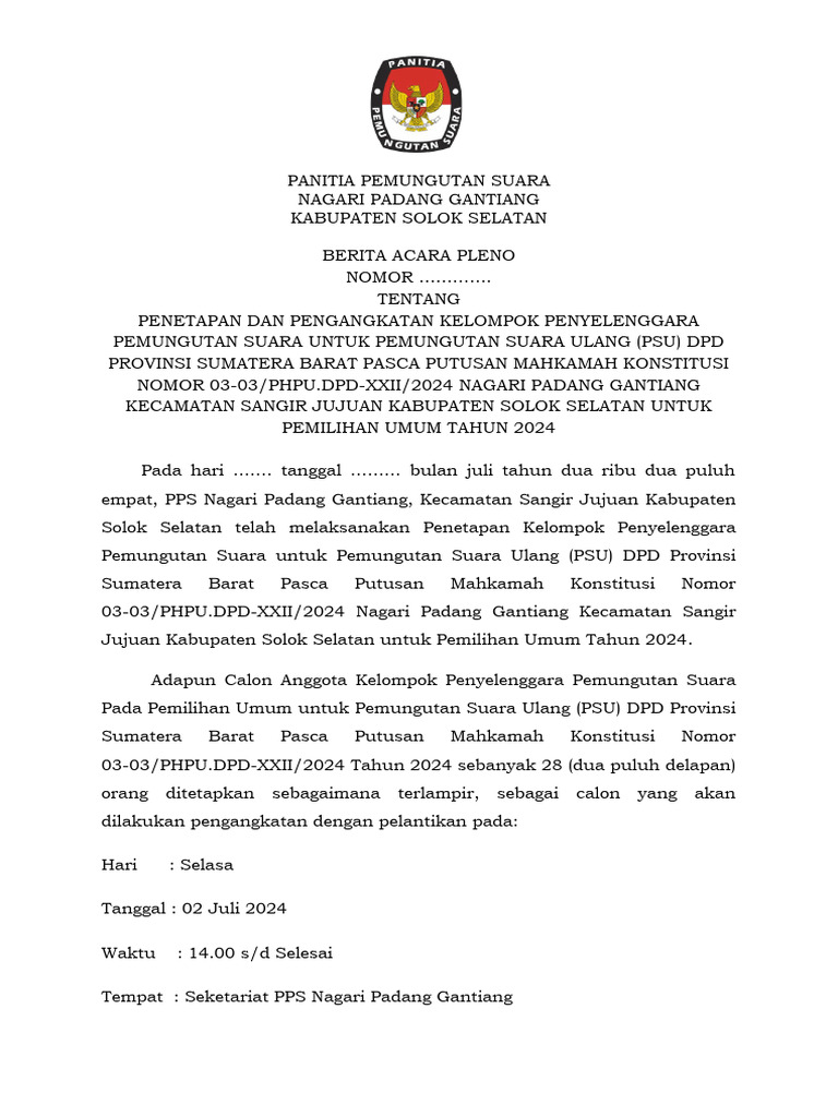 Fix PPS PENGANGKATAN KPPS PSU Versi 1 | PDF