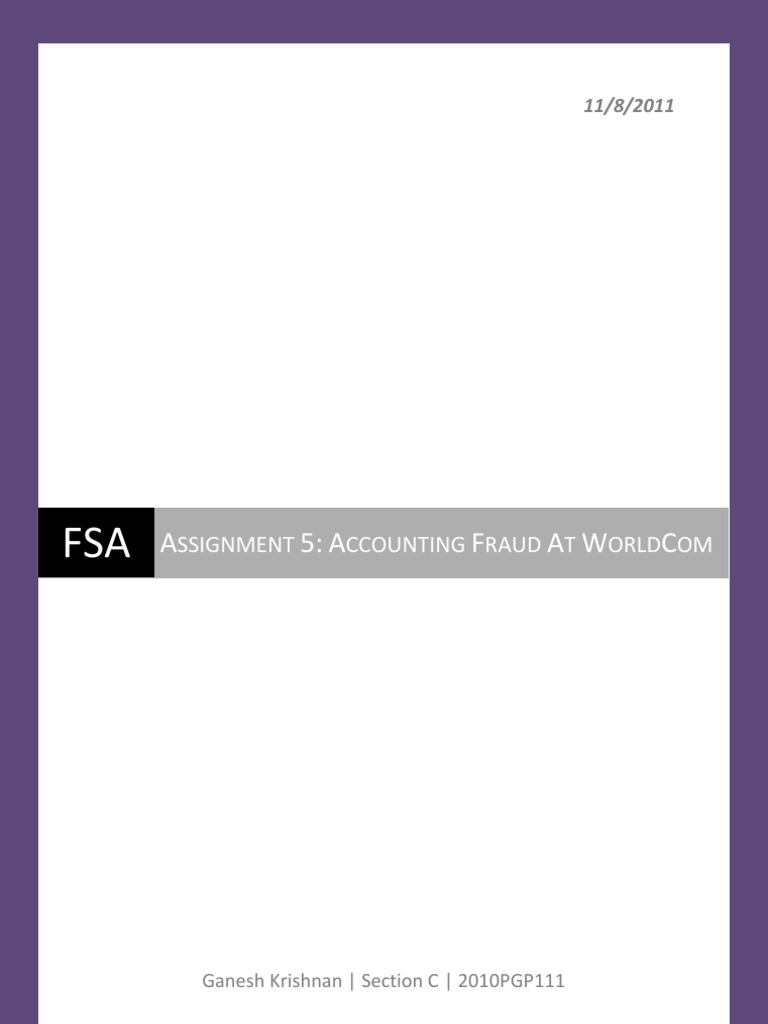Accounting Fraud at Worldcom | PDF | Audit | Board Of Directors