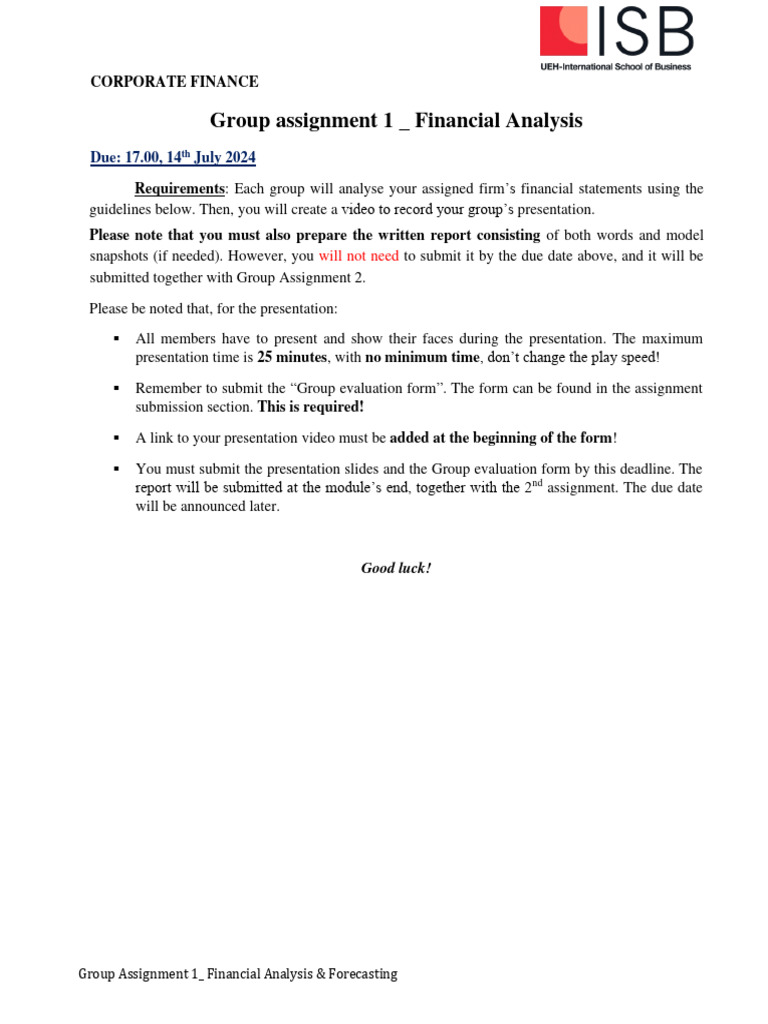 Group Assignment 1 - Financial Analysis | PDF | Balance Sheet | Income ...