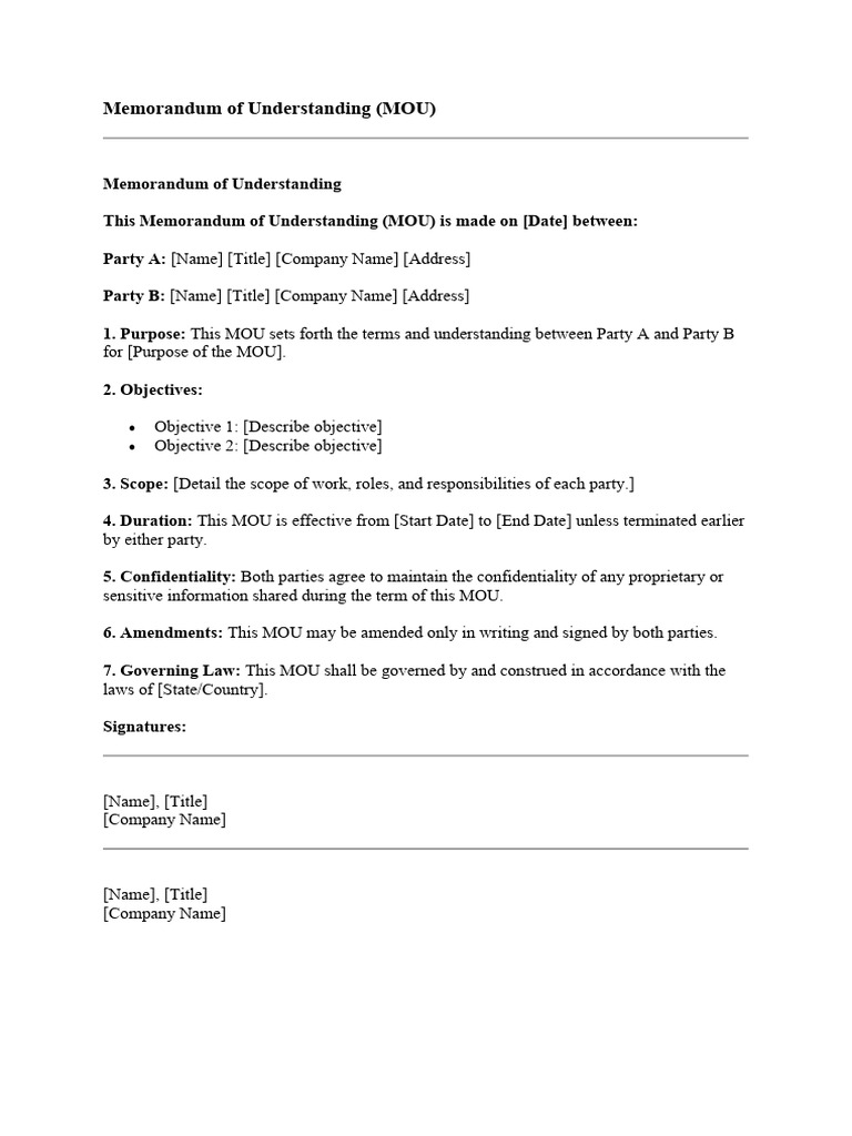 Memorandum of Understanding | PDF | Politics