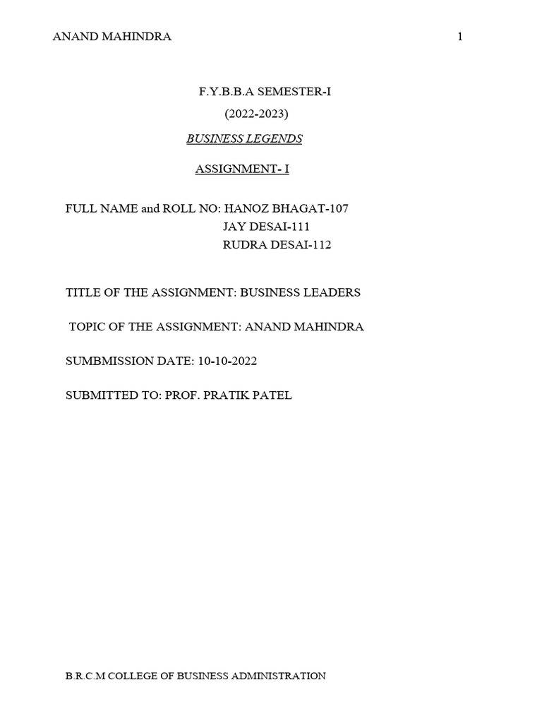 Anand Mahendra | PDF