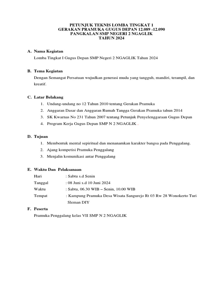 Juknis LT 1 (8, 9, 10 Juni 2024) | PDF