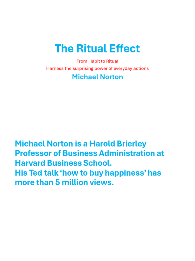 The Power of Rituals in Daily Life | PDF | Psychology | Psychological ...