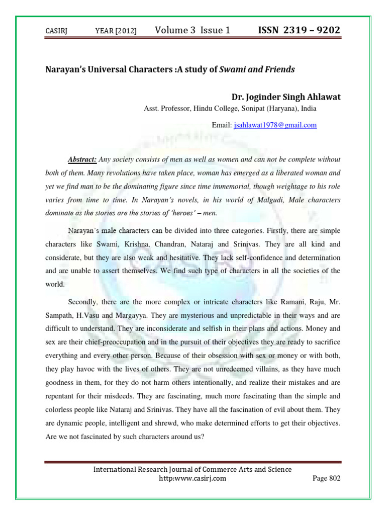 Narayan S Universal Characters A Study o | PDF | Religion & Spirituality