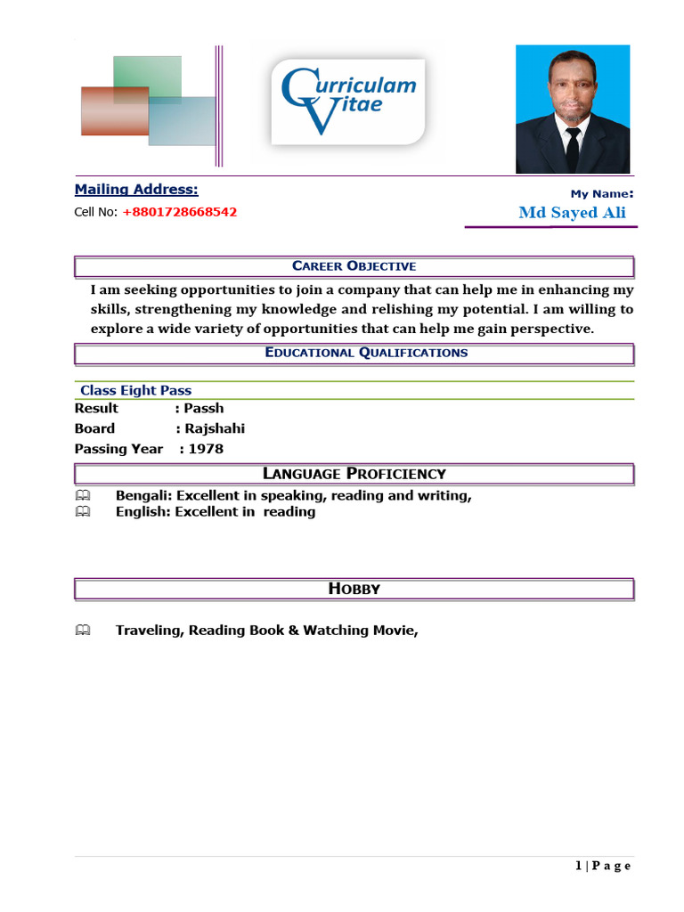 Sayed Ali CV | PDF