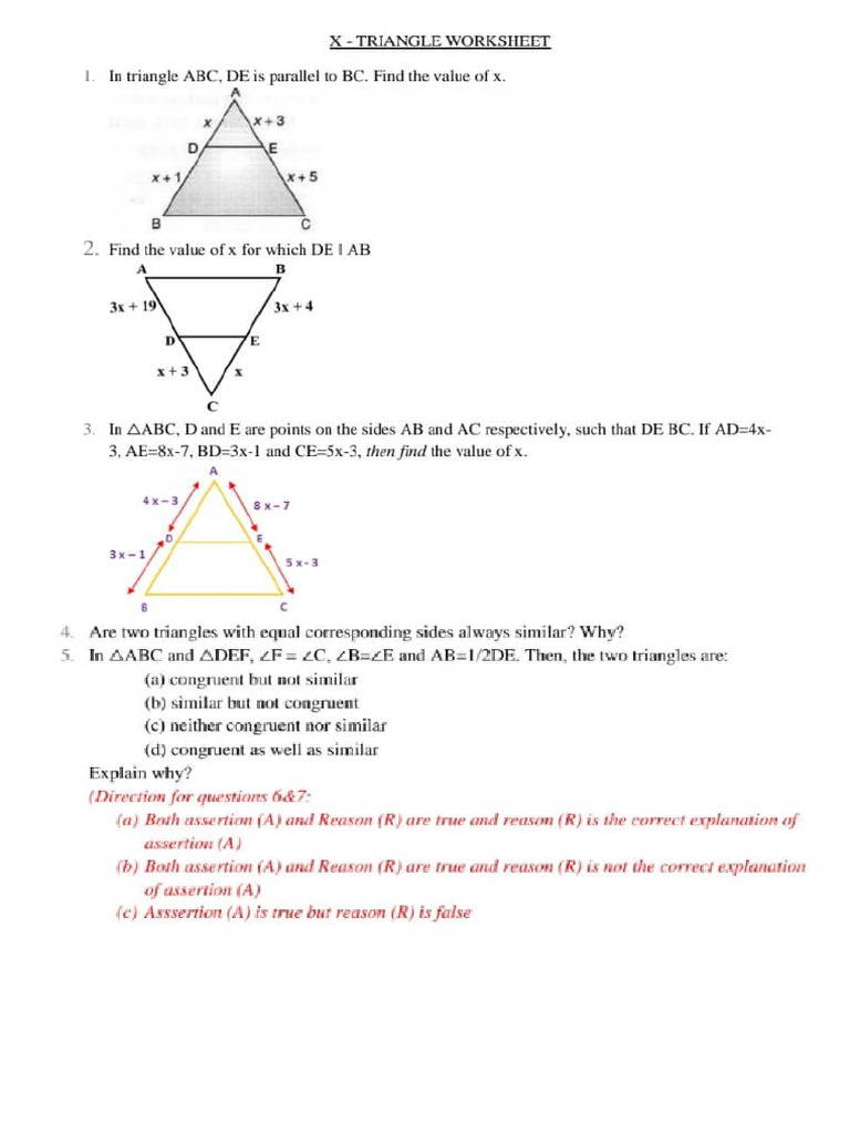 Triangle Work Sheet-1 | PDF