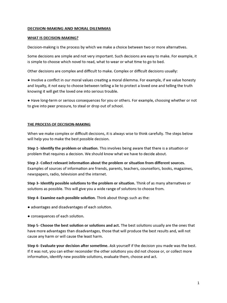 Navigating Moral Dilemmas | PDF | Decision Making