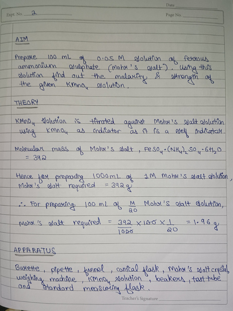 Chemistry Practical - 2 PDF | PDF