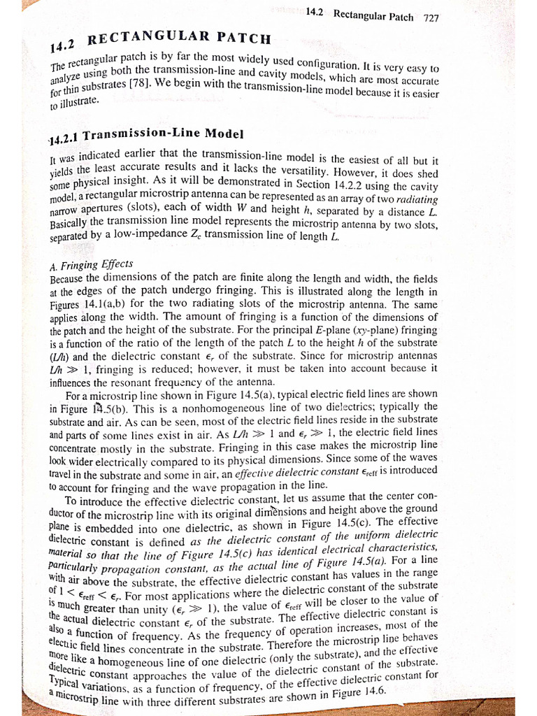 Rectangular Patch Transmission Line Model | PDF