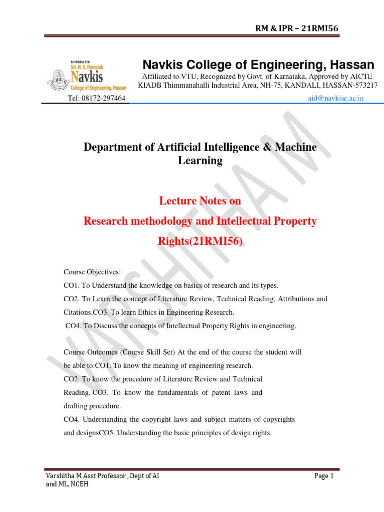 Module 4 RM Notes | Download Free PDF | Copyright | Trademark