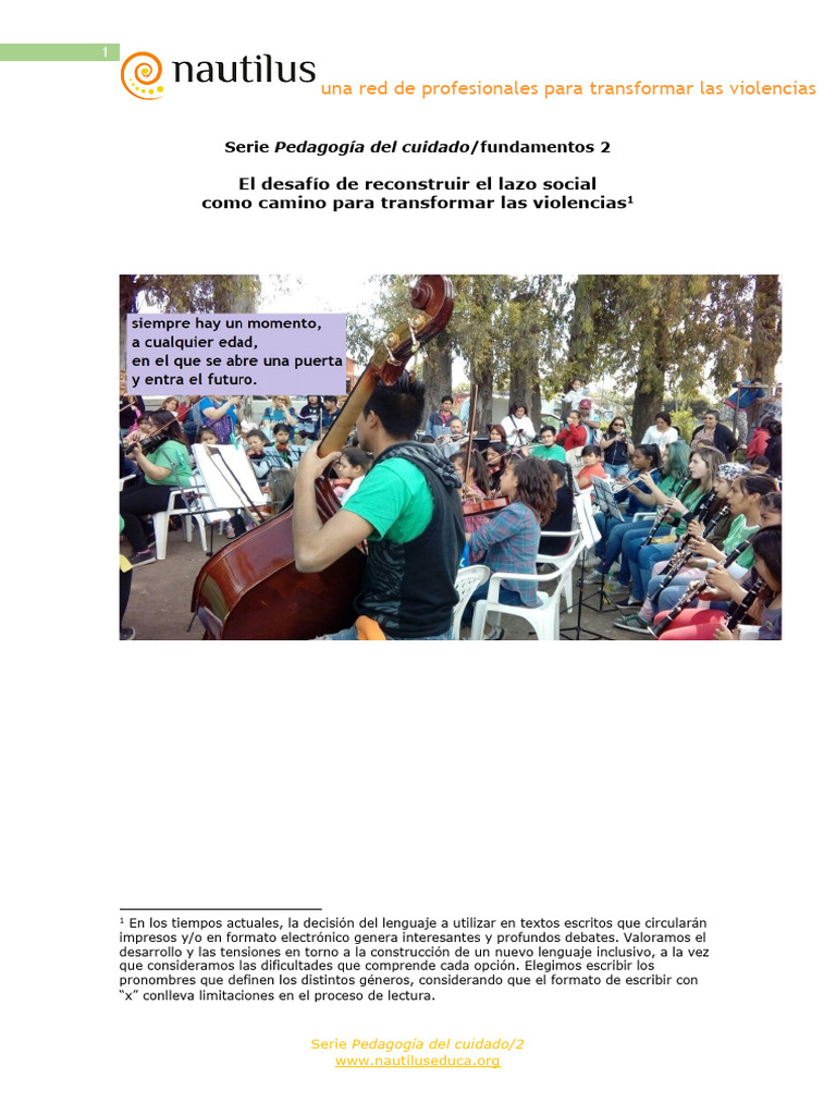 El Desafío de Reconstruir El Lazo Social Como Camino para Transformar ...