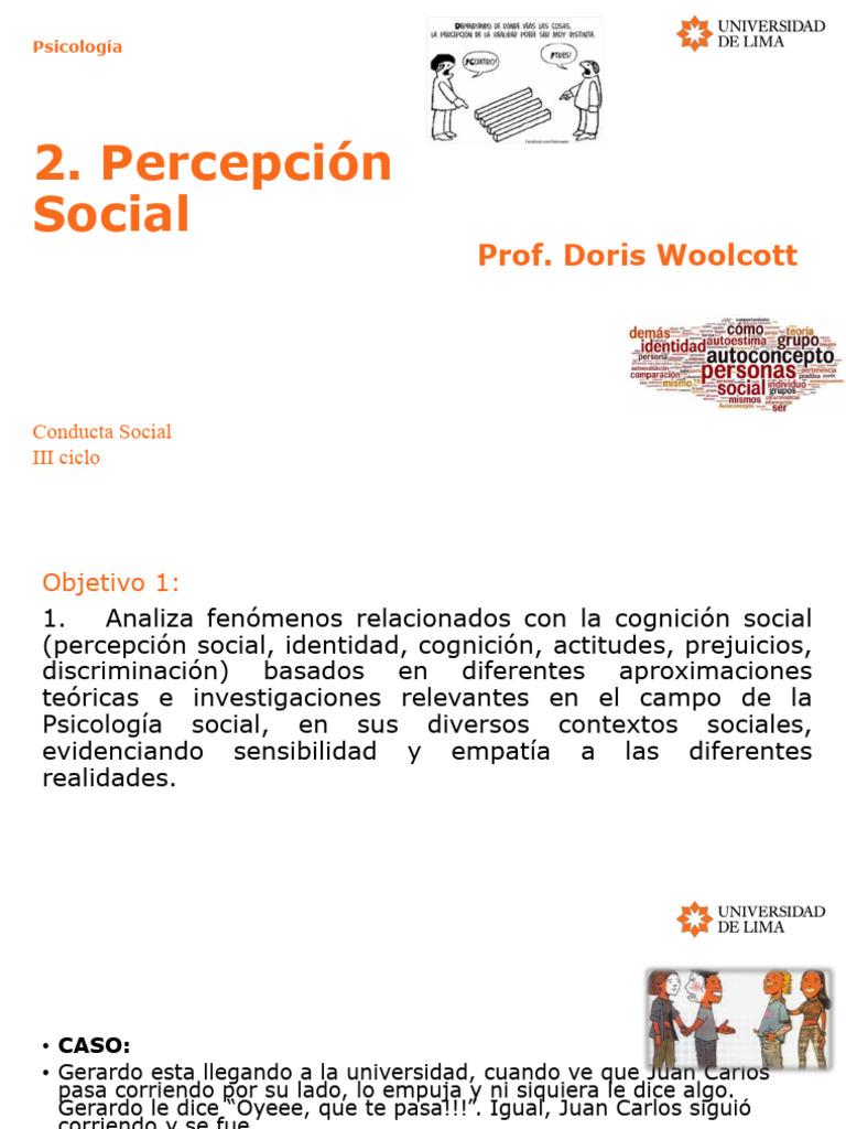 Clase 2 Percepcion Social 24-1 | PDF | Comunicación no verbal | Conceptos psicologicos