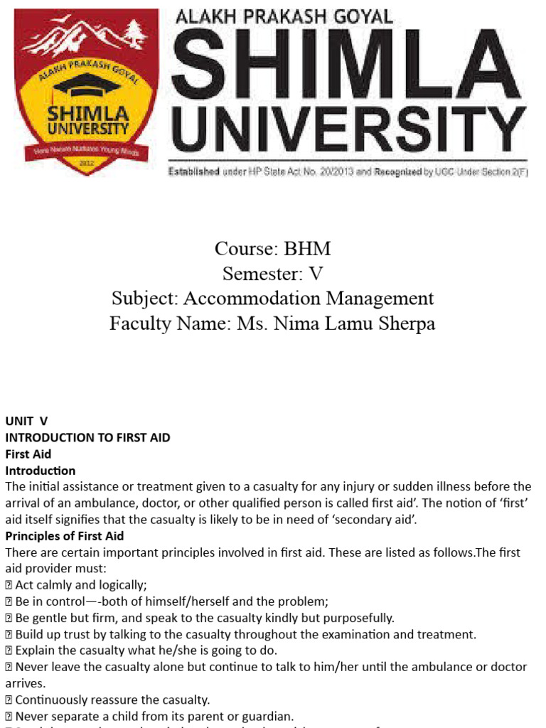 UNIT 5 5 SEM BHM | PDF | Cardiopulmonary Resuscitation | Breathing