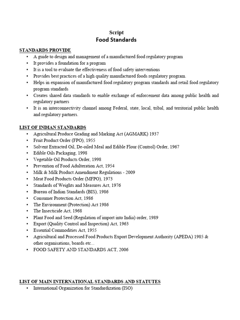 W9-L2 - Script - Food Standards200302070703032020 | PDF | Iso 9000 ...