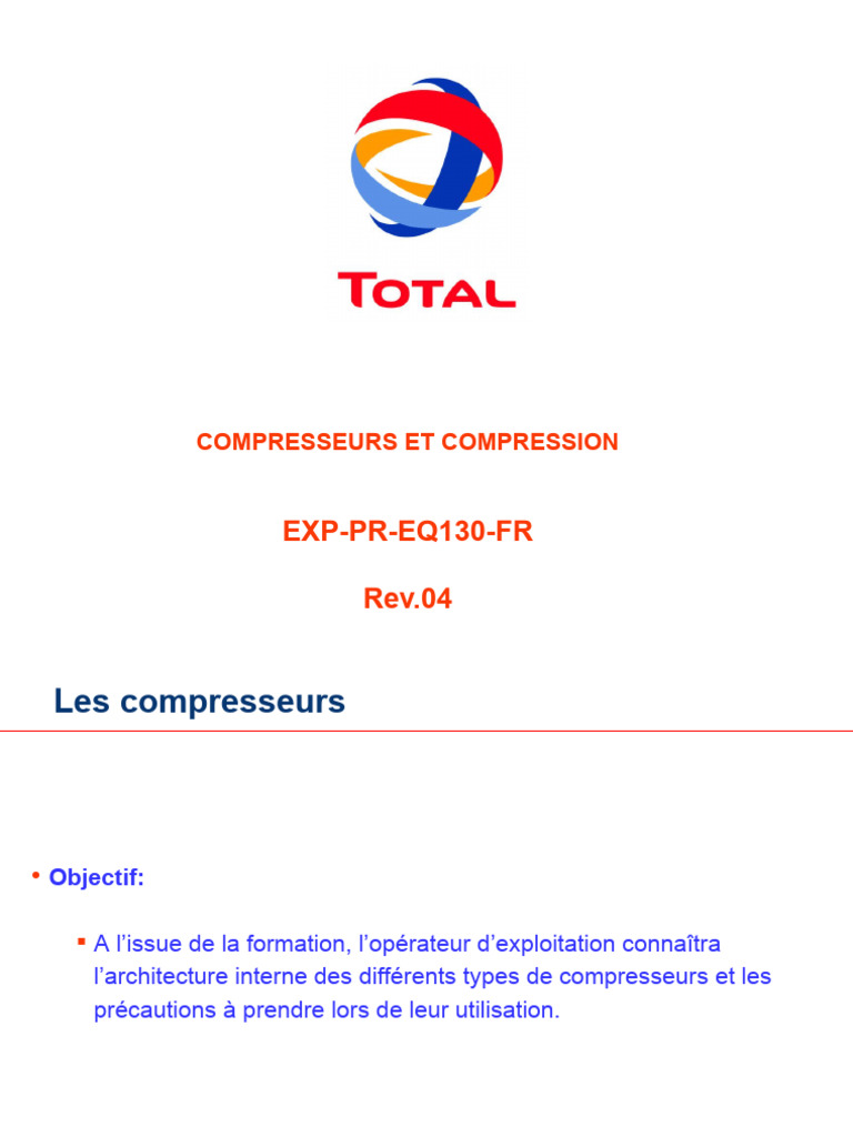 EXP PR EQ130 FR Compresseurs (238 Slides) Rév.04 | PDF | Piston | Turbine à gaz
