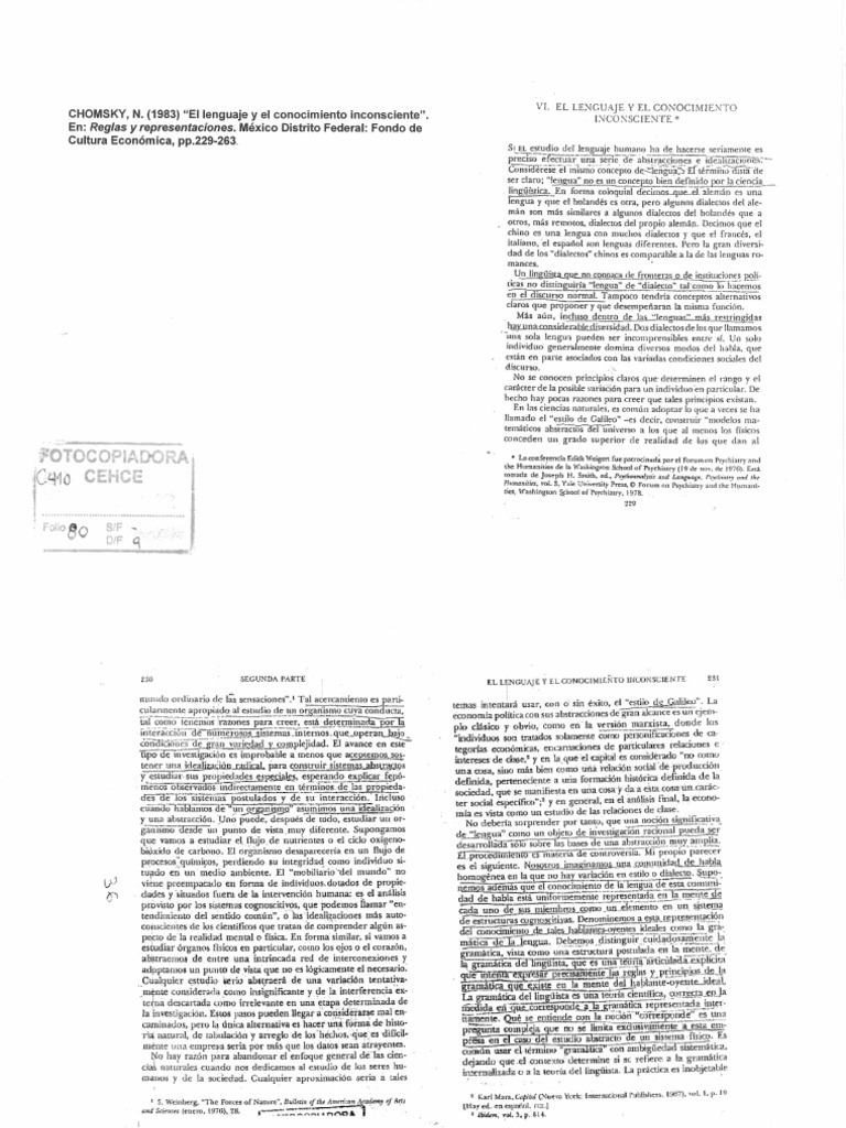 Chomsky - 1983 - El Lje y El Conoc Inc | PDF
