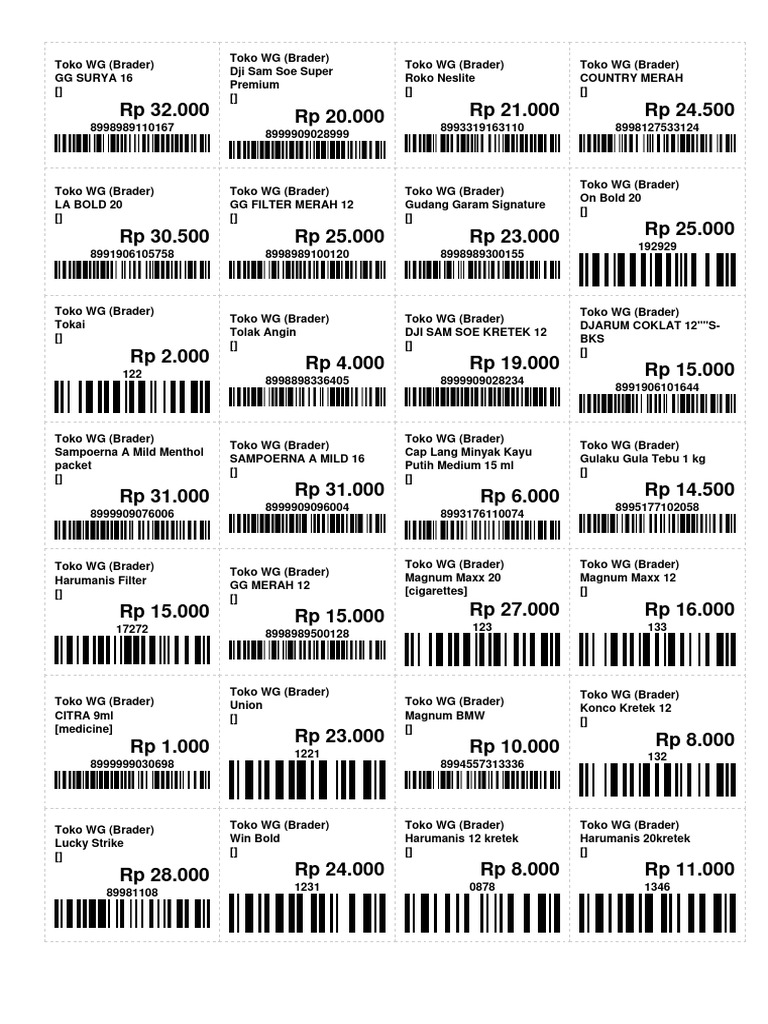 Barcode - 2023 08 08 | PDF | Habits | Indonesia