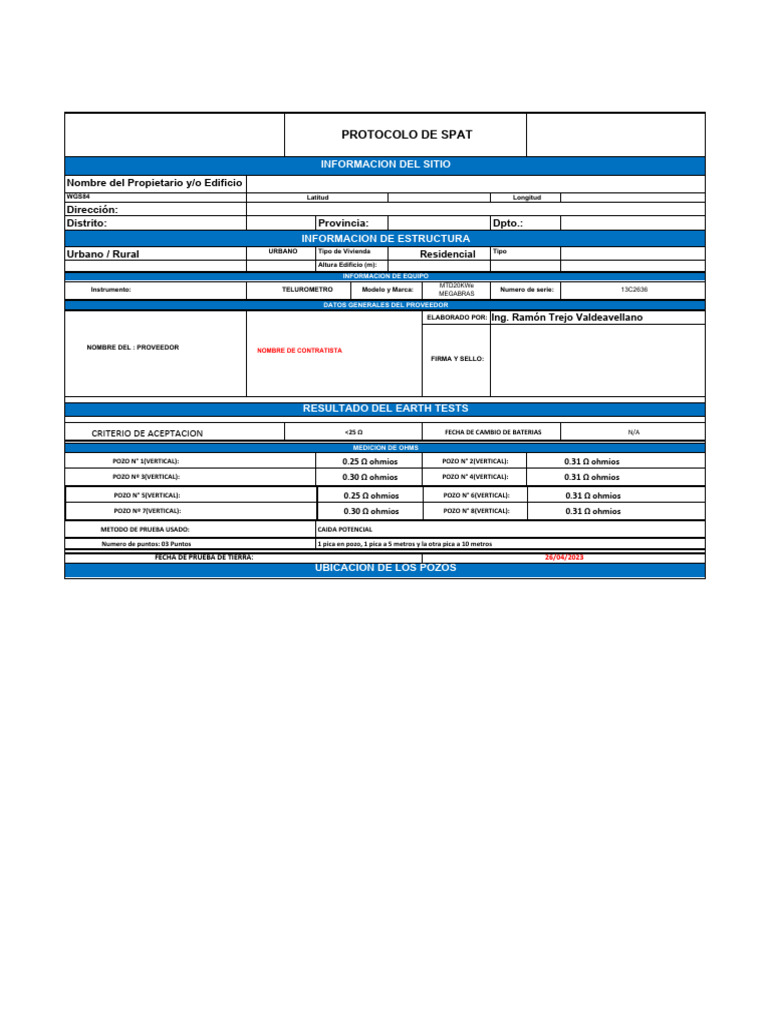 Protocolo de Medicion de Spat | PDF