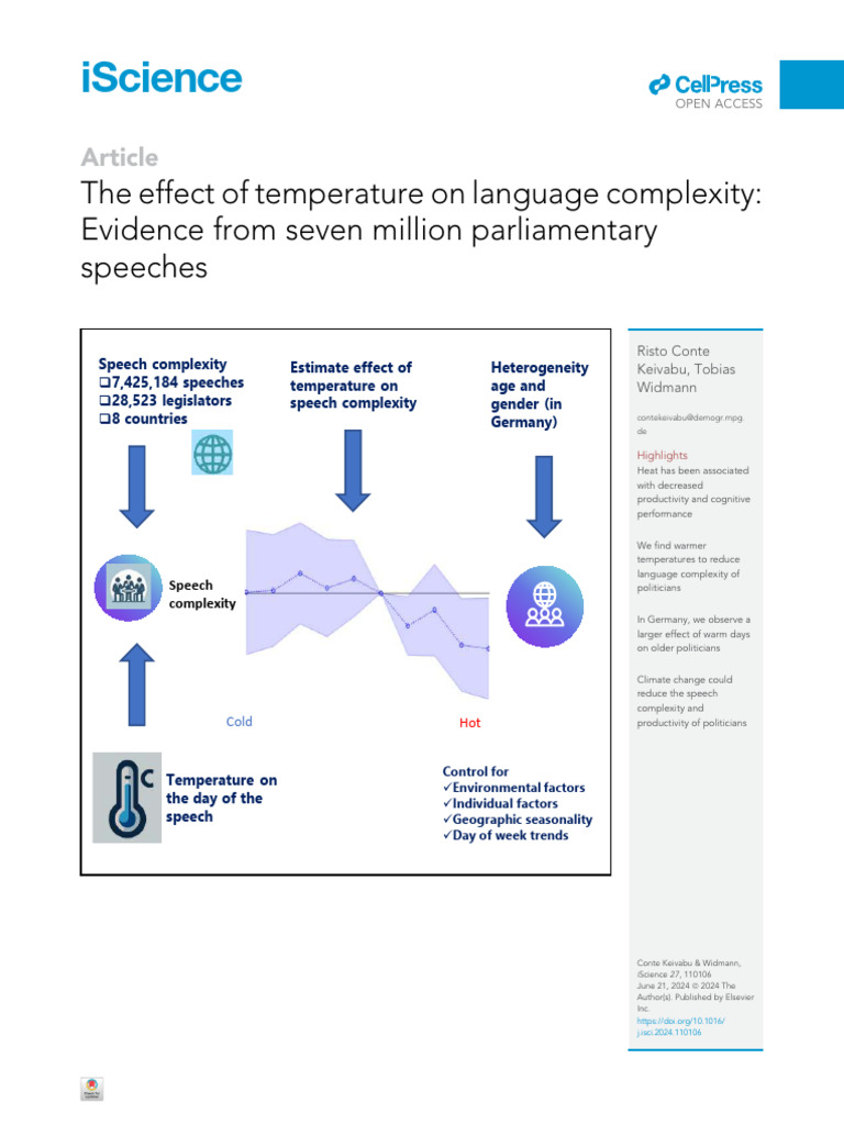 The Effect of Temperature On Language Complexity | PDF | Cognition | Speech
