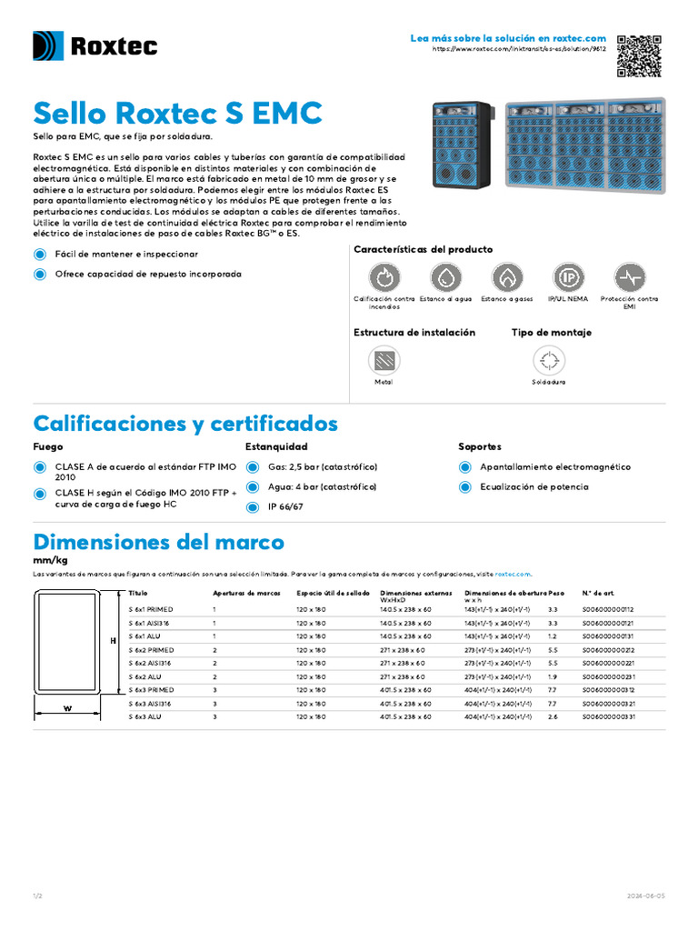 Roxtec S EMC Transit | PDF | Materiales | Física Aplicada e ...