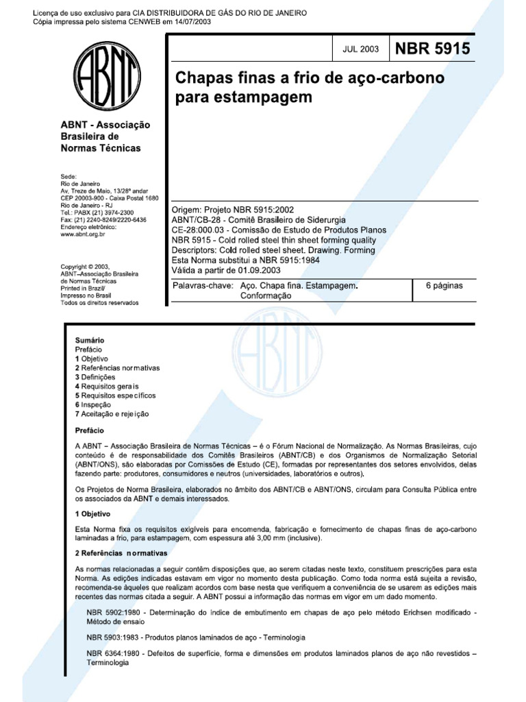 NBR 5915 | PDF