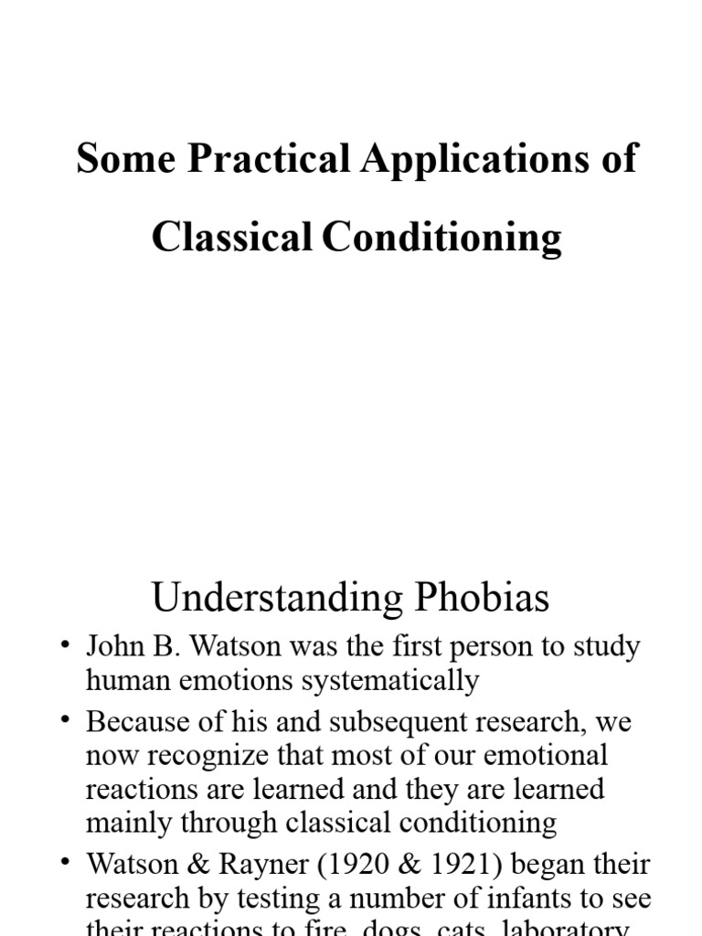Applications | PDF | Phobia | Classical Conditioning