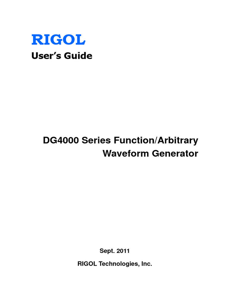 DG4000 Series User Manual EN | PDF | Modulation | Electrical Engineering
