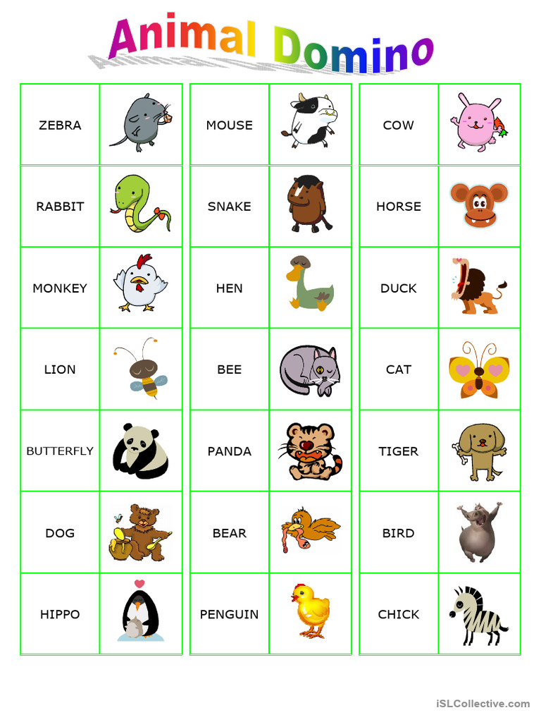 Animal Dominoes | PDF