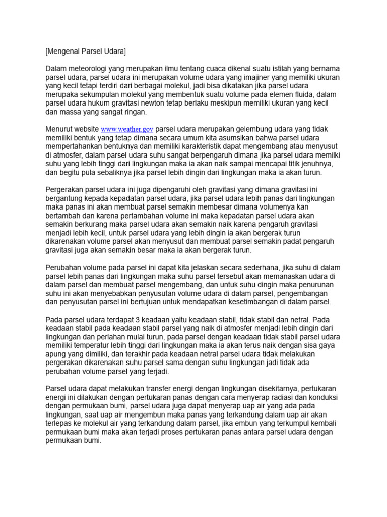 Mengenal Parsel Udara | PDF