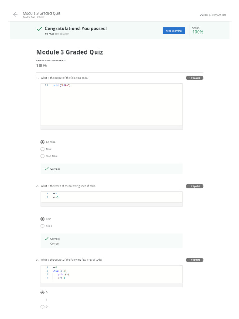C4W3Q1-Python Programming Fundamentals | PDF