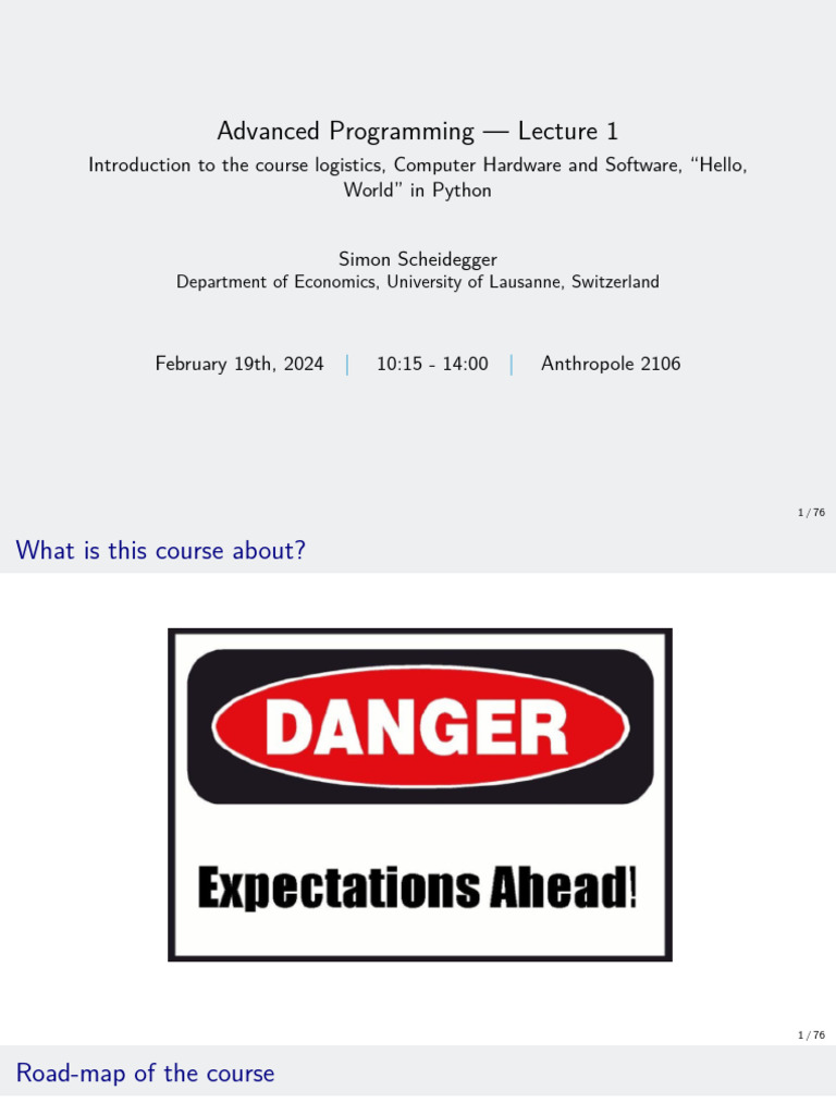 Advanced Programming 2024 Lecture 1a | PDF | Programming | Computer Program Advanced Programming 2024 Lecture 1a | PDF | Programming | Computer Program