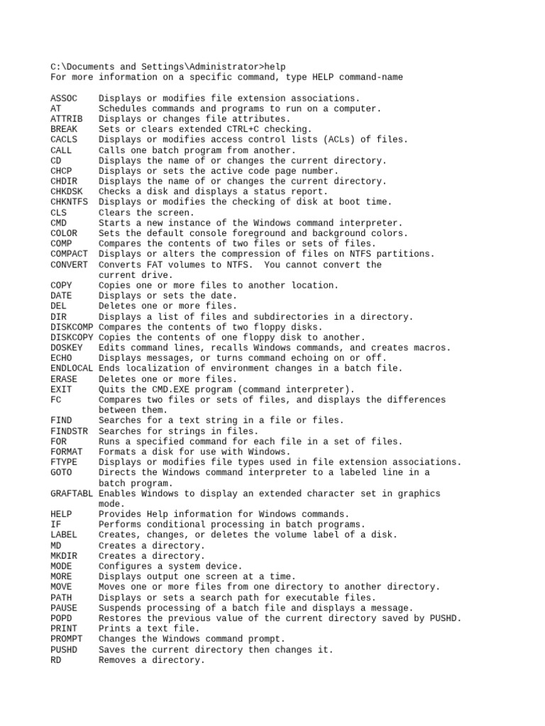 Dos Command Pdf Computer File Command Line Interface